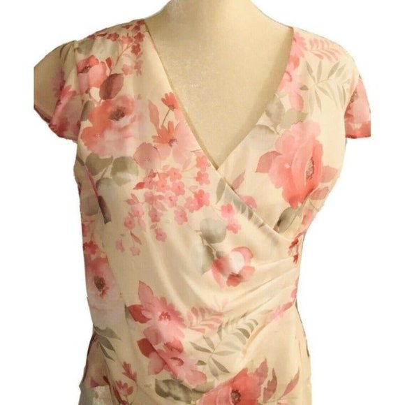 dressbarn | Tops | Dress Barn Womens Floral Blouse 8p Fully Lined Short ...